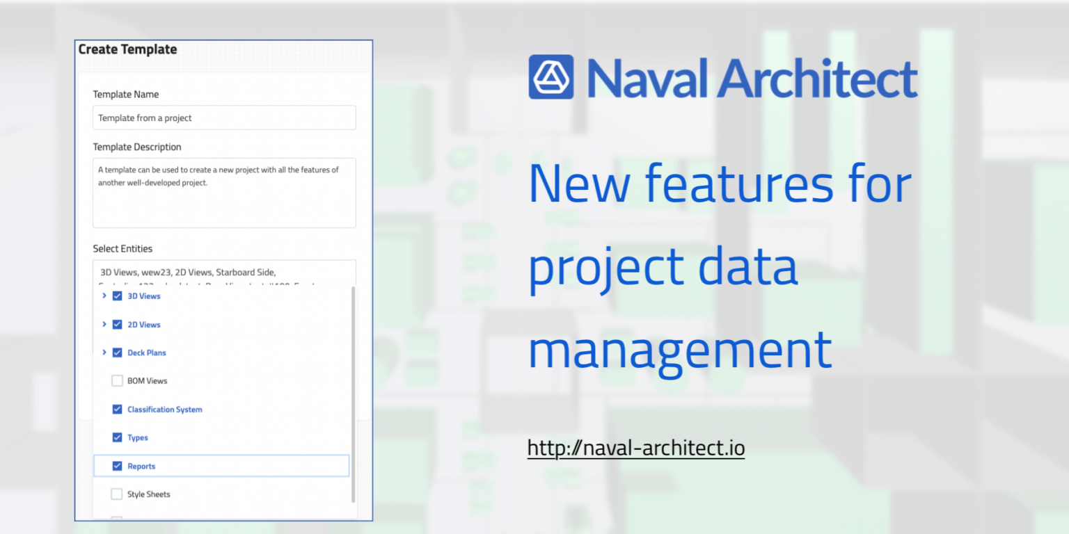 New features for project data management in Naval Architect